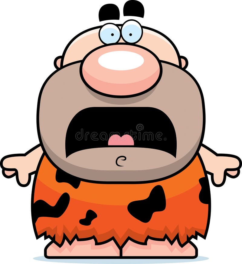 Scared Cartoon Caveman stock vector. Illustration of people - 47715076