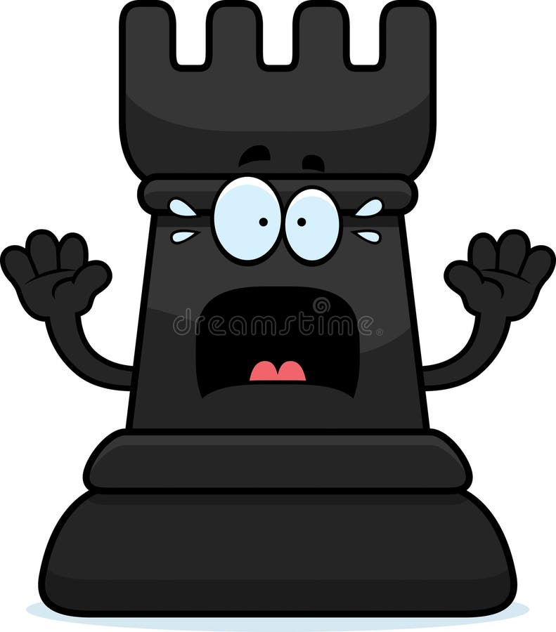 Scared Cartoon Chess Rook stock vector. Illustration of rook - 47755984
