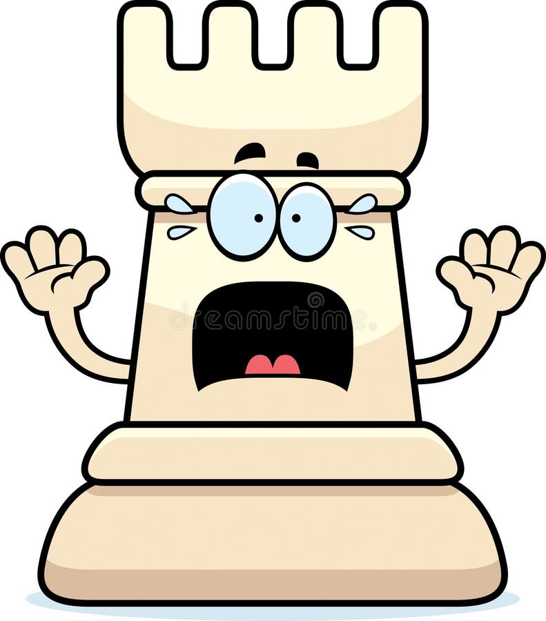 Scared Cartoon Chess Rook stock vector. Illustration of game - 47756377
