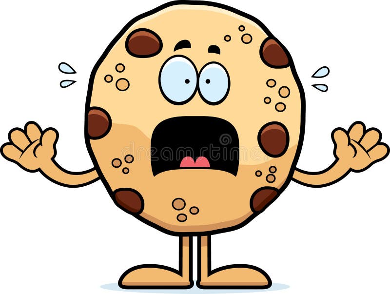 Scared Cartoon Cookie stock vector. Illustration of chip - 52396118