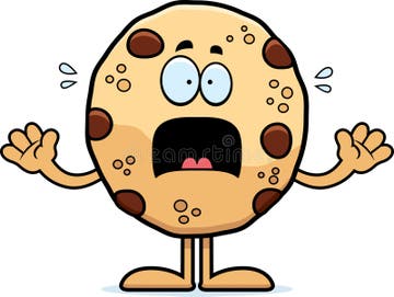 Scared Cartoon Cookie stock vector. Illustration of chip - 52396118