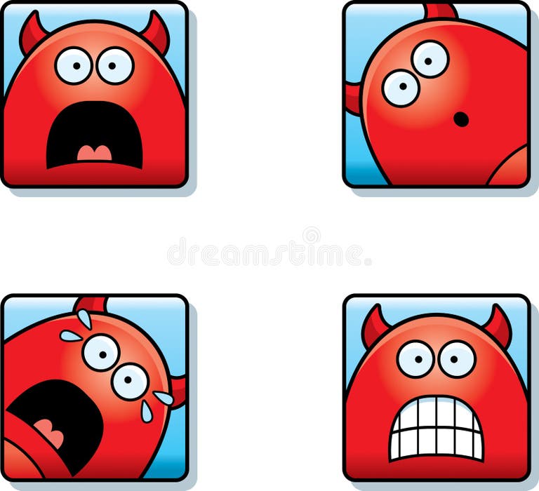Scared Cartoon Devil Icons stock vector. Illustration of surprised ...