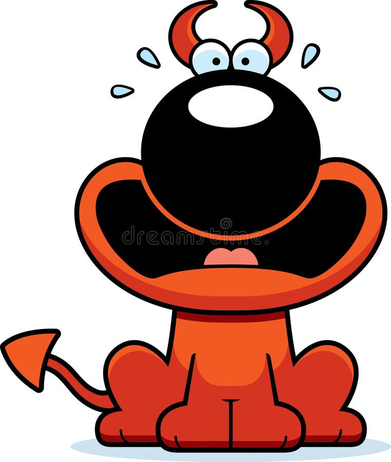 Scared Cartoon Devil stock vector. Illustration of monster - 51466275
