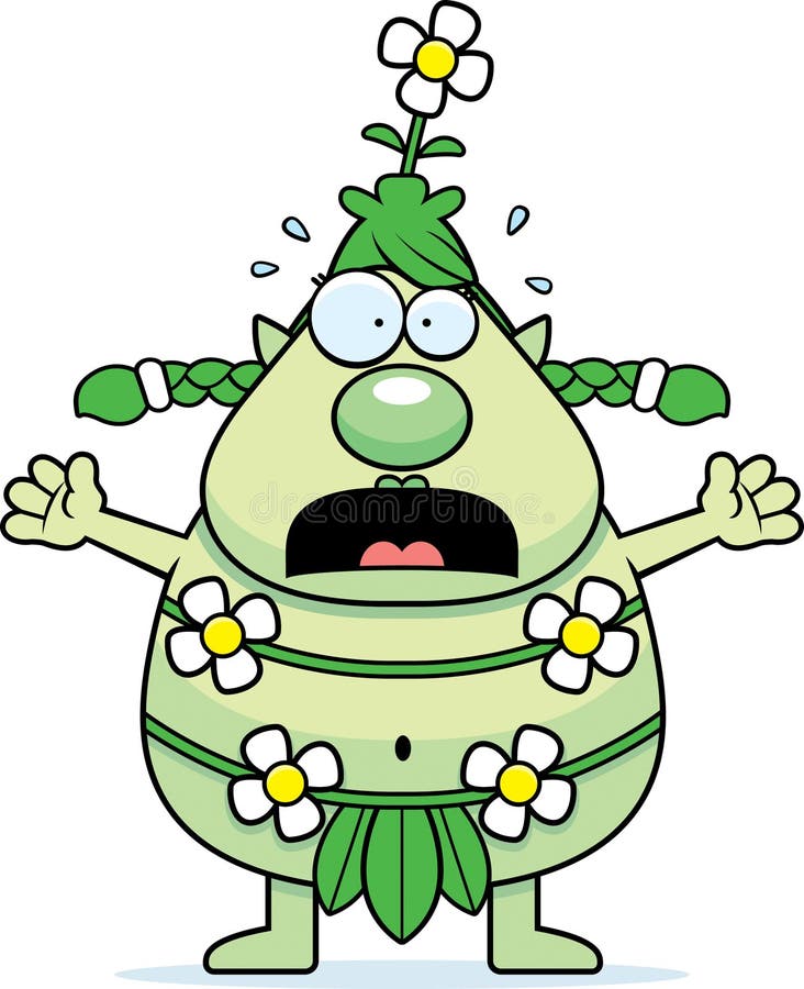 Scared Cartoon Forest Sprite Stock Vector - Illustration of upset ...