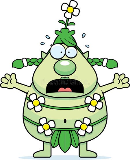 Scared Cartoon Forest Sprite Stock Vector - Illustration of upset ...