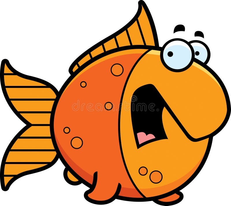 Scared Cartoon Goldfish stock vector. Illustration of afraid - 47412892