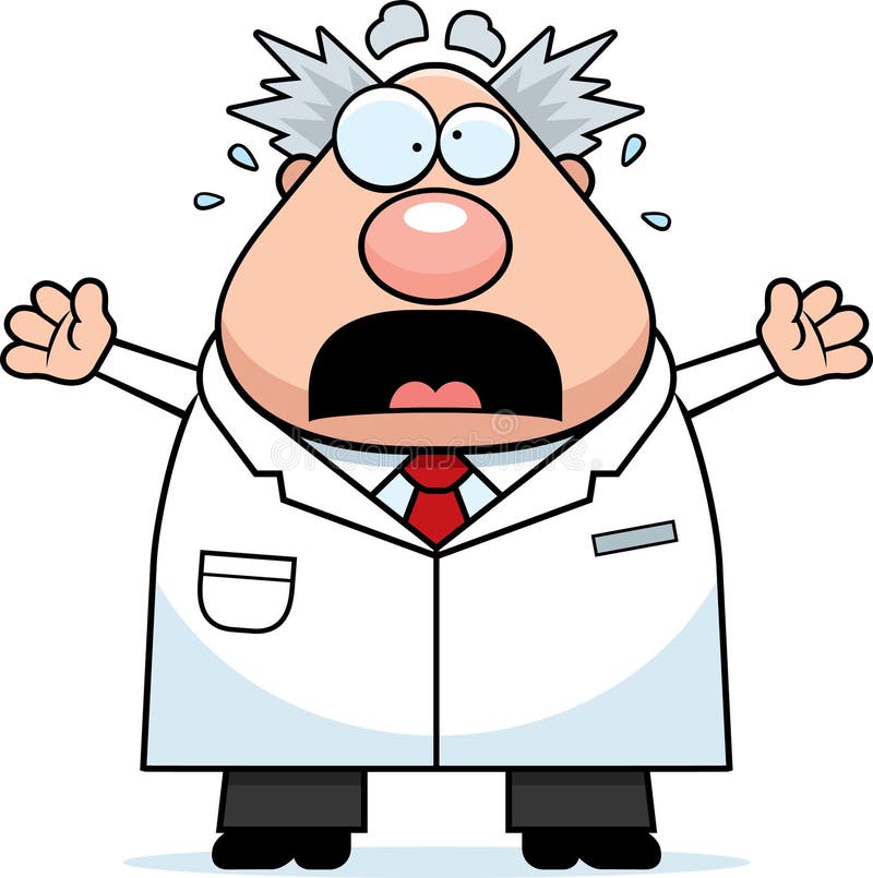 Scared Cartoon Mad Scientist Stock Vector - Illustration of screaming ...
