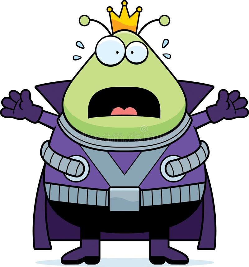 Scared Cartoon Martian King Stock Vector - Illustration of alien, crown ...