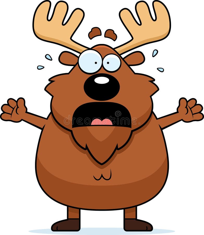 Scared Cartoon Moose stock vector. Illustration of graphic - 51089826