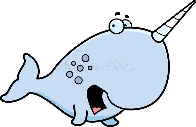 Scared Cartoon Narwhal stock vector. Illustration of tusk - 47413019