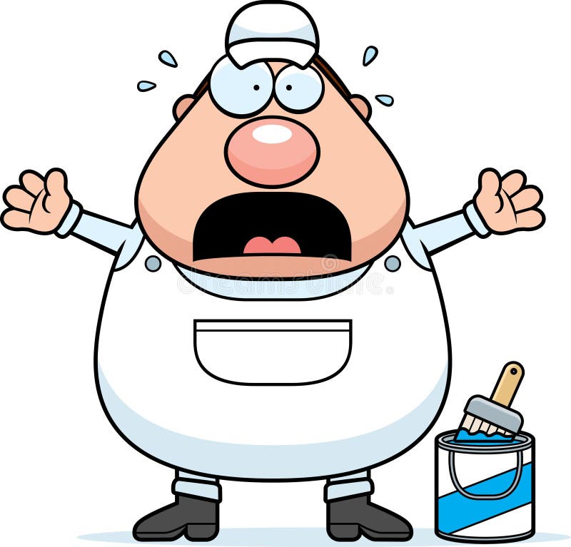 Scared Cartoon Painter stock vector. Illustration of frightened - 47714683