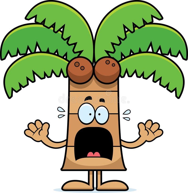 Scared Cartoon Palm Tree stock vector. Illustration of tropical - 47754189