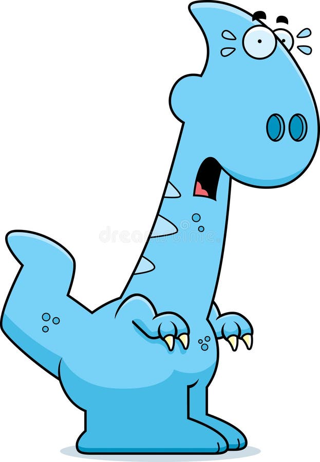 Scared Cartoon Parasaurolophus Stock Vector - Illustration of dinosaur ...