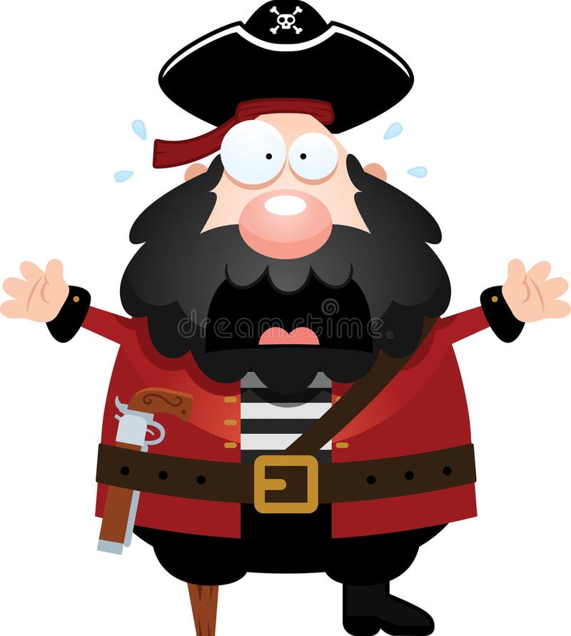 Scared Cartoon Pirate stock vector. Illustration of graphic - 51125451