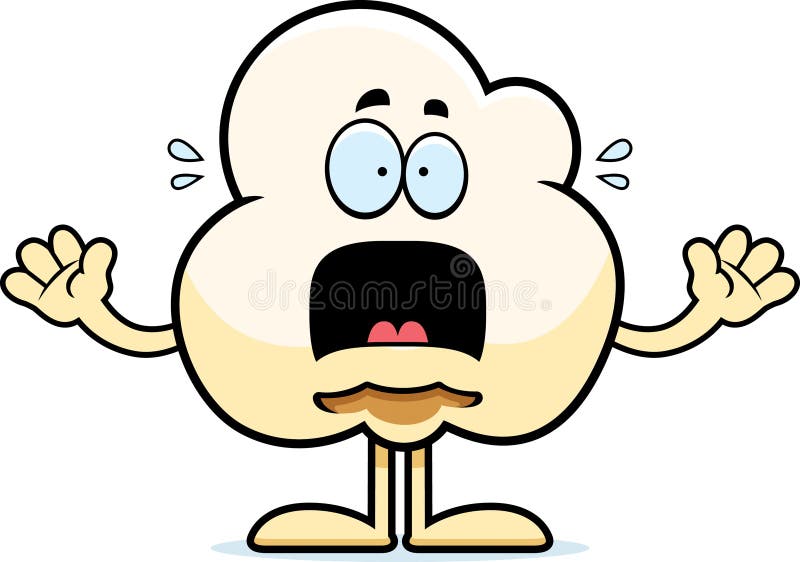 Scared Cartoon Popcorn stock vector. Illustration of panic - 69734380