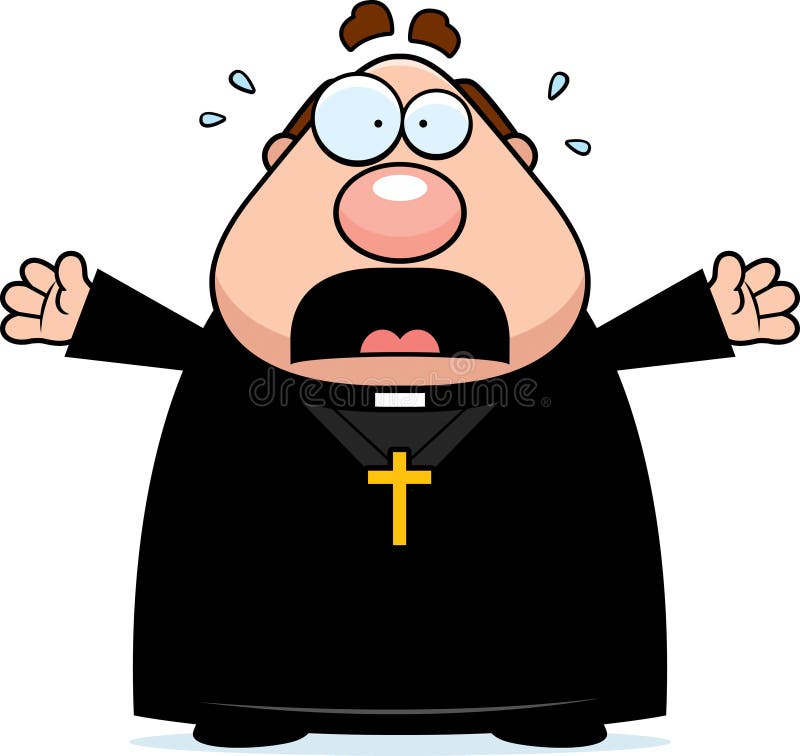Scared Cartoon Priest stock vector. Illustration of person - 47714802