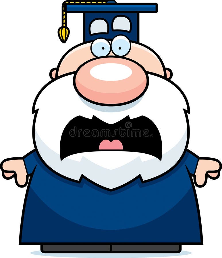 Scared Cartoon Professor stock vector. Illustration of frightened ...