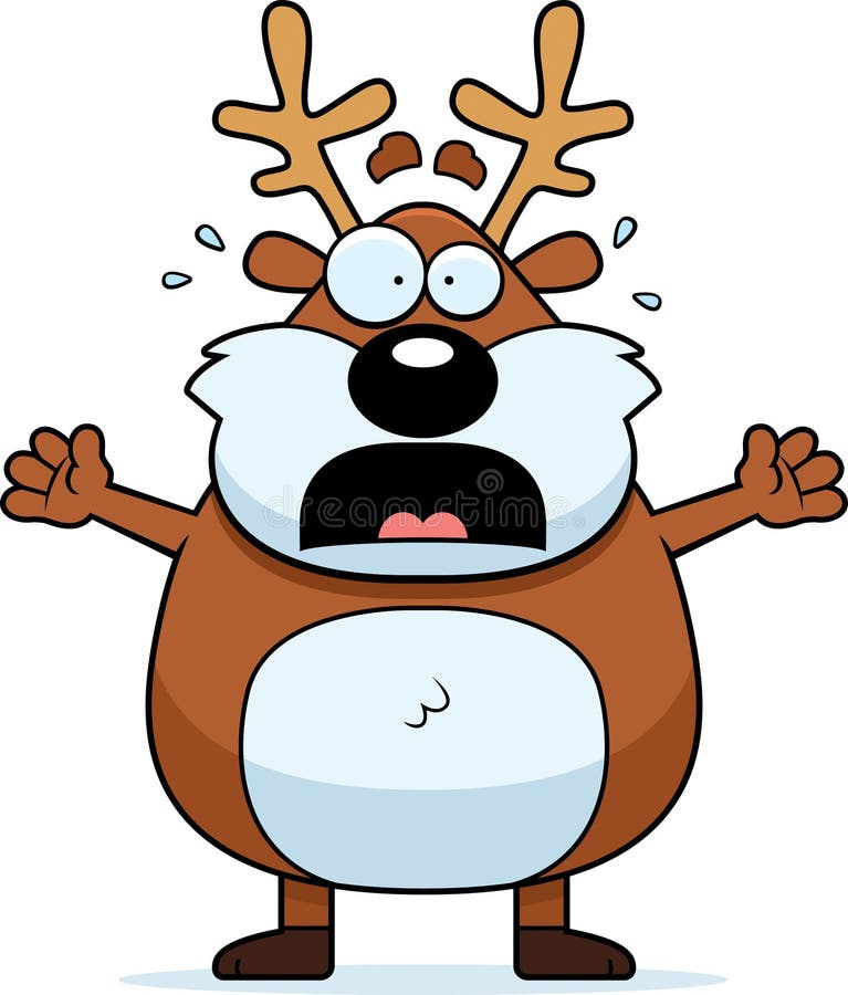 Scared Cartoon Reindeer stock vector. Illustration of frightened - 51089851