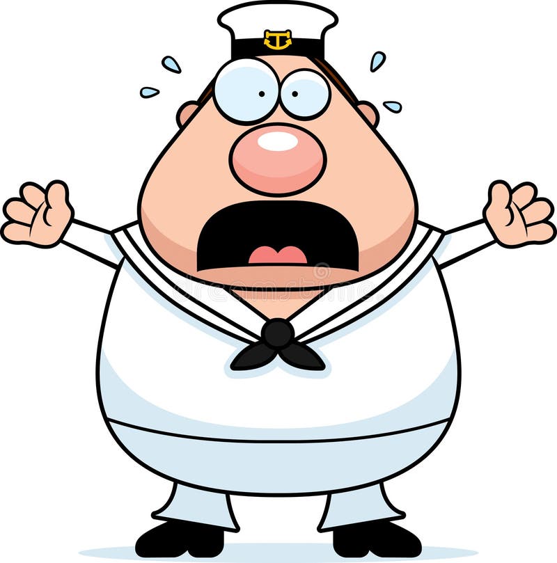 Sailor Scared OMG. Russian Soldier Seafarer Oh My God Emotion Stock ...