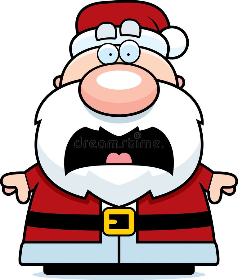 Scared Cartoon Santa Claus stock vector. Illustration of scared - 47715332