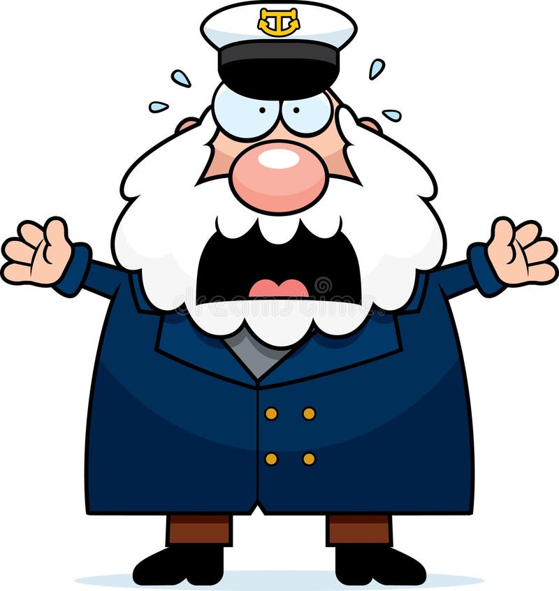 Scared Cartoon Sea Captain stock vector. Illustration of vector - 51377121
