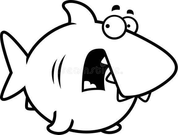 Scared Cartoon Shark stock vector. Illustration of clipart - 47413144