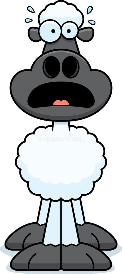 Scared Cartoon Sheep stock vector. Illustration of panicking - 47054628