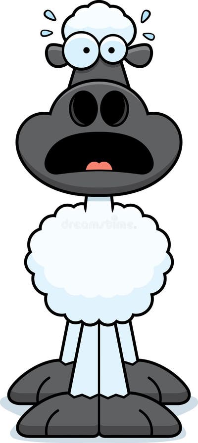 Scared Cartoon Sheep stock vector. Illustration of panicking - 47054628