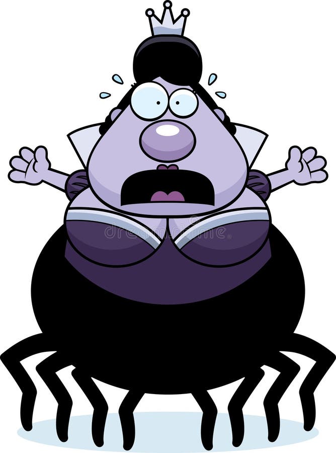 Scared Cartoon Spider Queen Stock Vector - Illustration of frightened ...