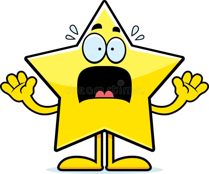 Scared Cartoon Star stock vector. Illustration of panic - 47066313