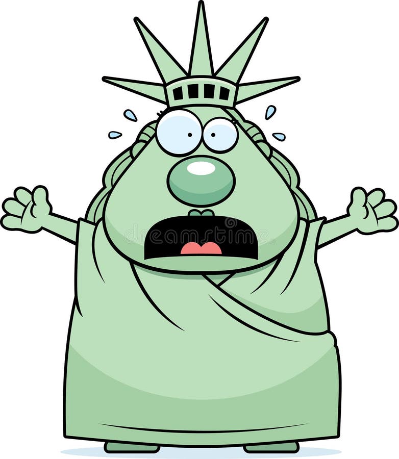 Sad Cartoon Statue of Liberty Stock Vector - Illustration of vector ...