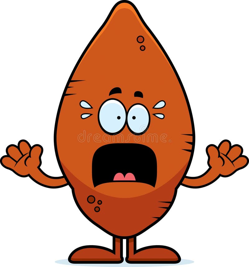 Scared Cartoon Sweet Potato Stock Vector - Illustration of sweating ...