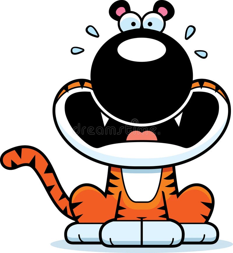 Scared Cartoon Tiger stock vector. Illustration of frightened - 51460782