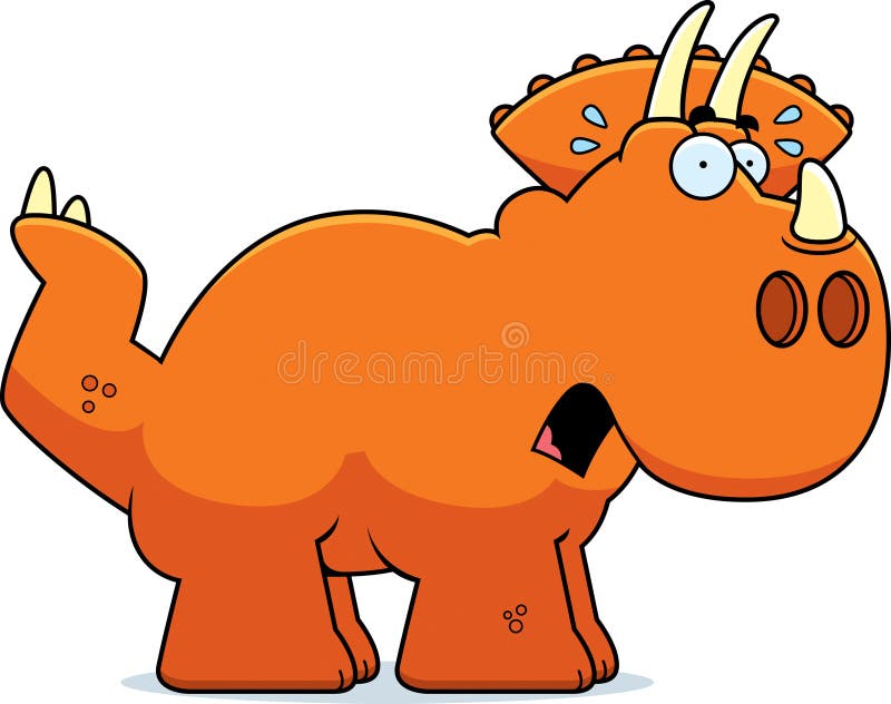 Scared Cartoon Triceratops stock vector. Illustration of screaming ...