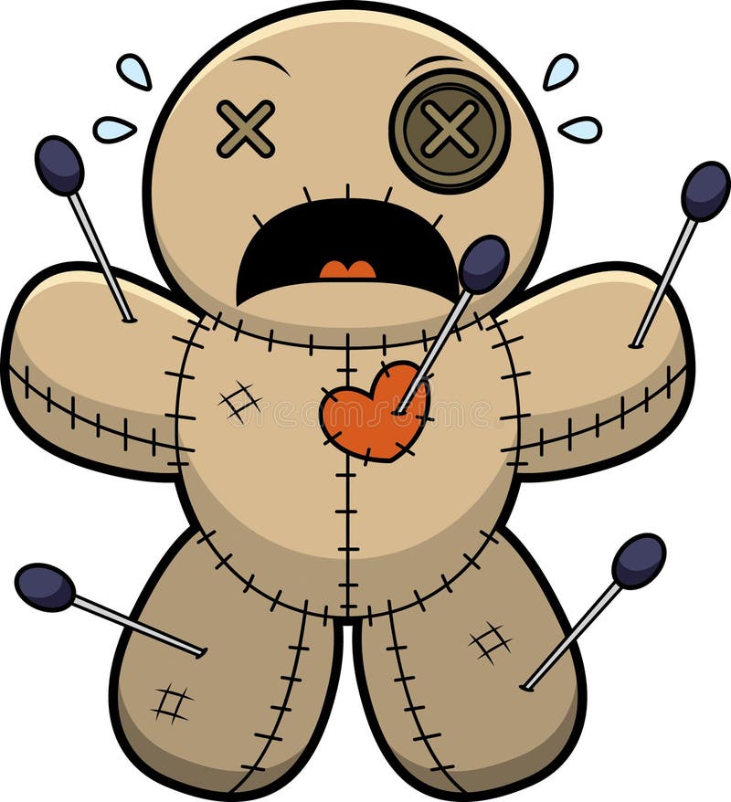 Voodoo Doll Toy Cartoon Character Stock Vector - Illustration of burlap ...