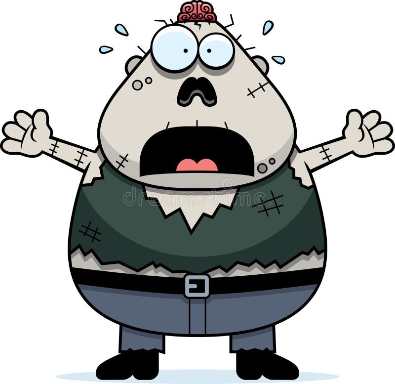 Scared Cartoon Zombie stock vector. Illustration of screaming - 47715005