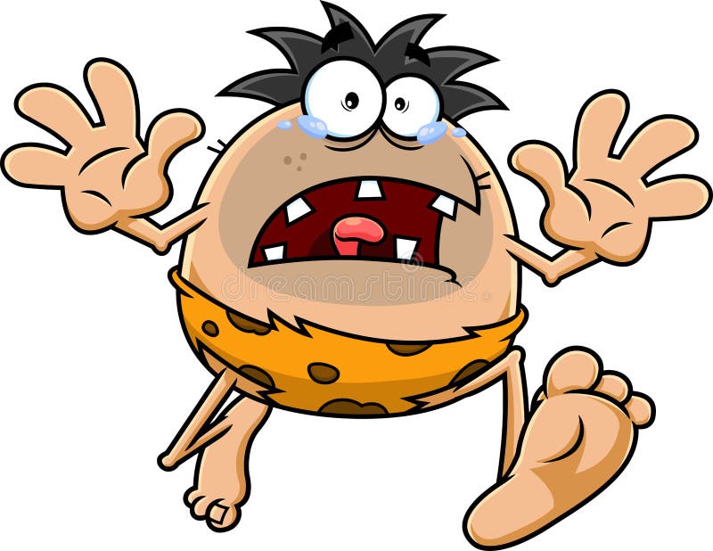 Scared Caveman Cartoon Character Running Front Stock Vector ... Scared Caveman Cartoon Character Running Front Stock Vector ...
