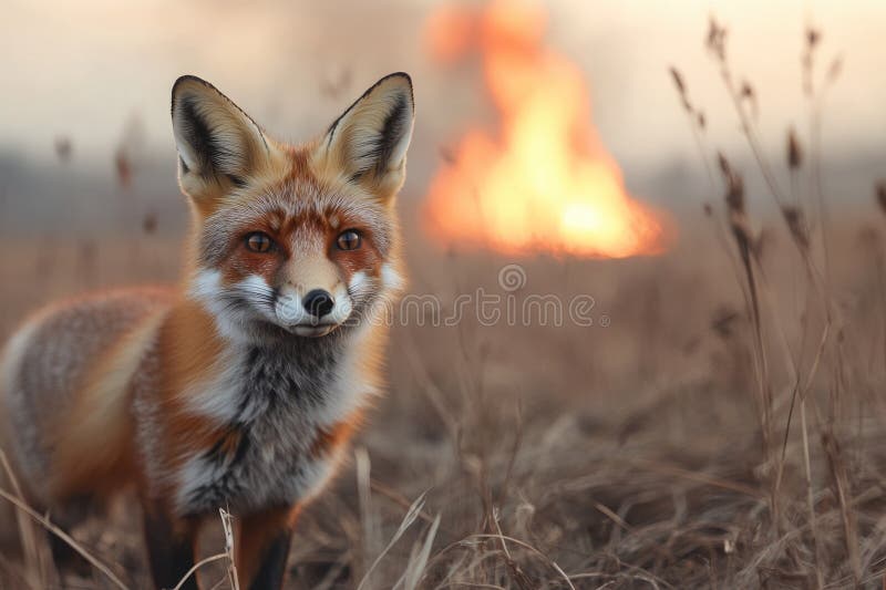 Scared Creature in the Woods during Fire - Animal Survival, Burning ...