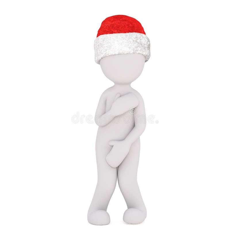 Scared 3D Illustrated Figure Covers His Body Stock Illustration ...