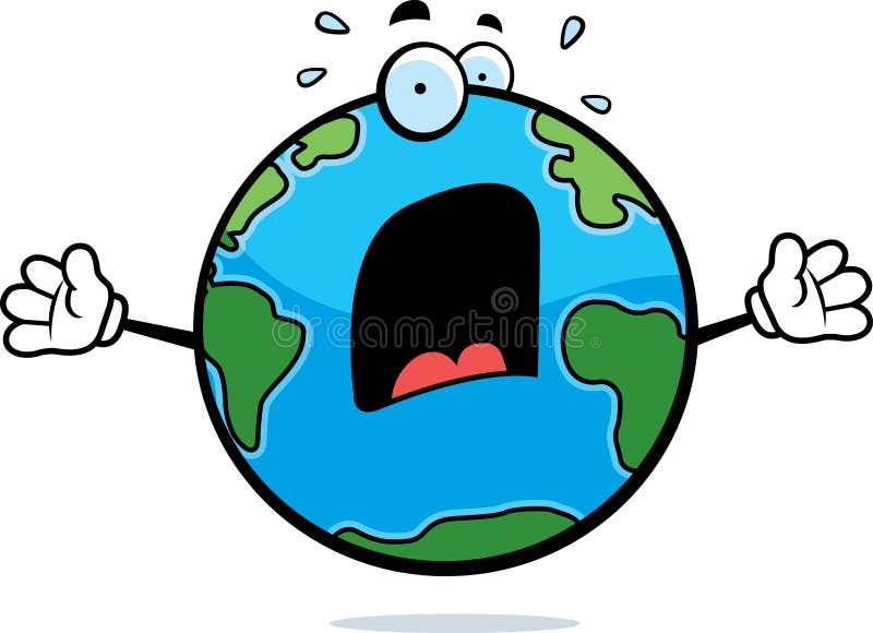 Scared Earth stock vector. Illustration of afraid, globe - 15036044