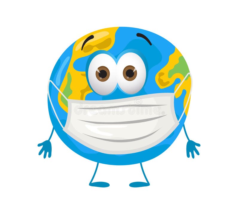 Scared Earth stock vector. Illustration of afraid, globe - 15036044