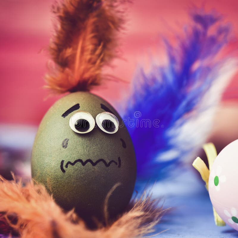Scared easter egg stock photo. Image of frightened, funny - 89020938