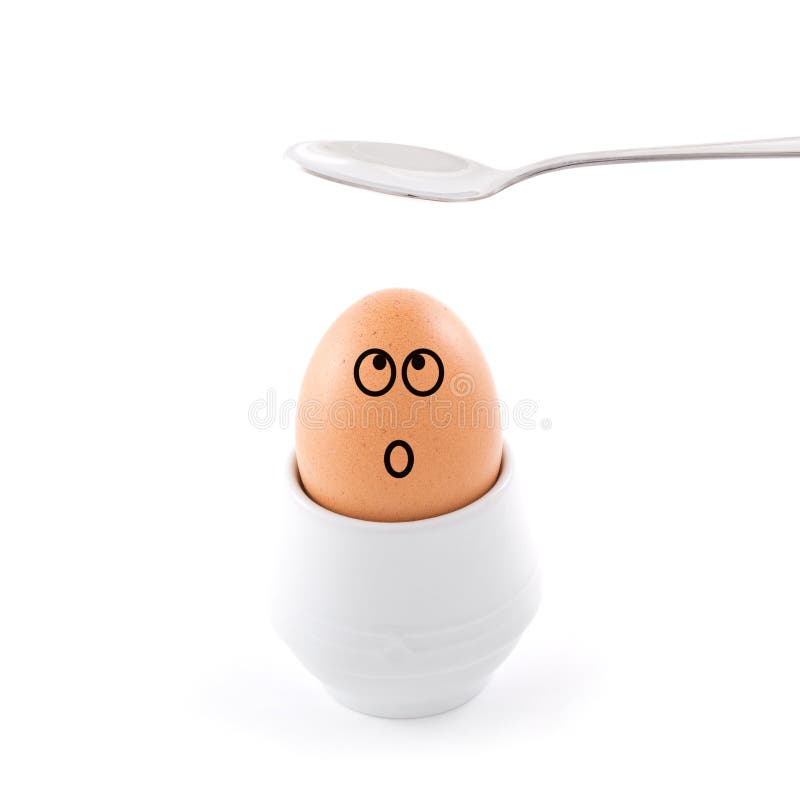 Scared egg stock photo. Image of crack, humor, metal - 23140882