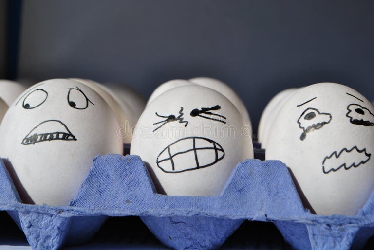 Scared eggs stock photo. Image of grimacing, head, face - 19250064