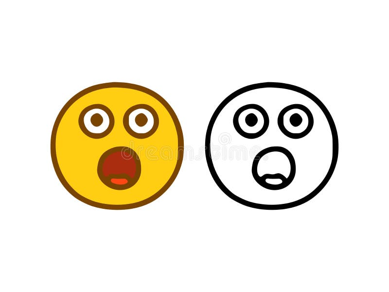 Scared Face Doodle Icon. Emoticon in Hand Drawn Style Stock ...