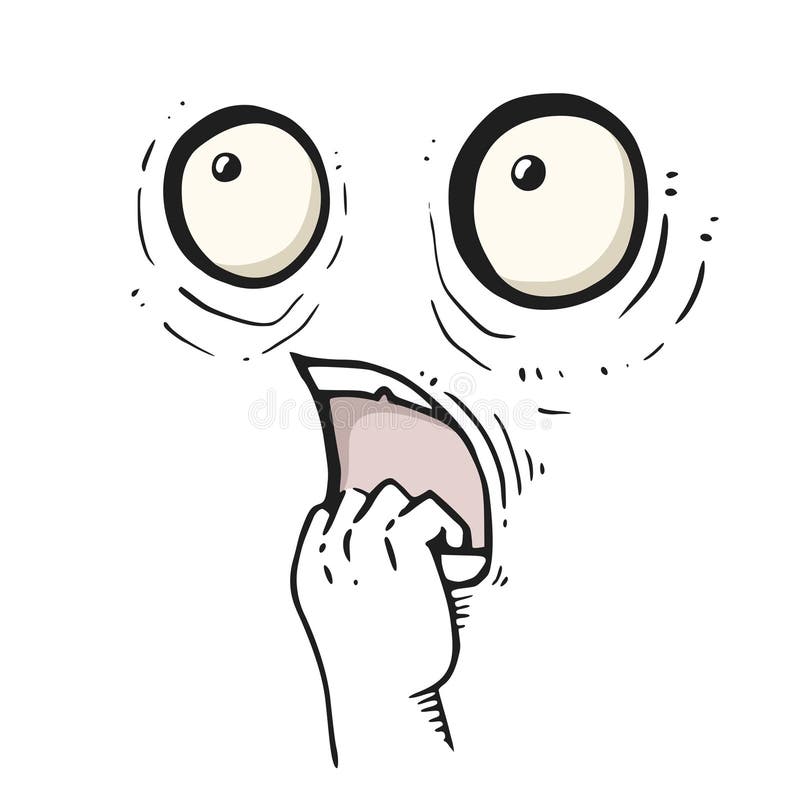 Scared emotion expression stock vector. Illustration of surprise ...