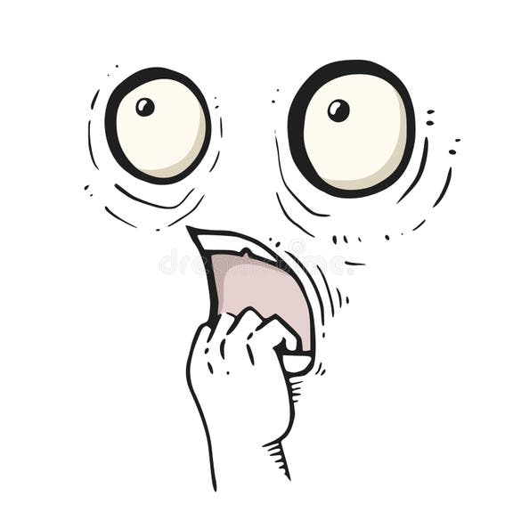 Scared emotion expression stock vector. Illustration of surprise ...