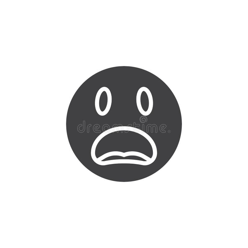 Scared Expression Face Emoji Vector Icon Stock Vector - Illustration of ...