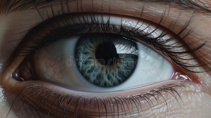 Scared Eyes: Hyperrealistic Rendering of Everyday Life Stock ...