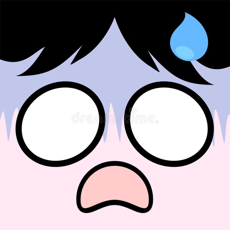 Scared face stock vector. Illustration of draw, fear - 88347220